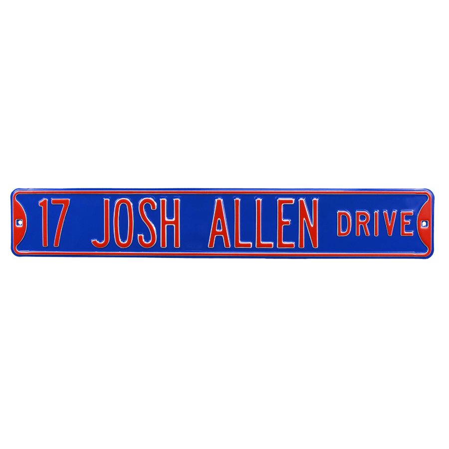 Buffalo Bills - 17 JOSH ALLEN DR - Embossed Steel Street Sign ...