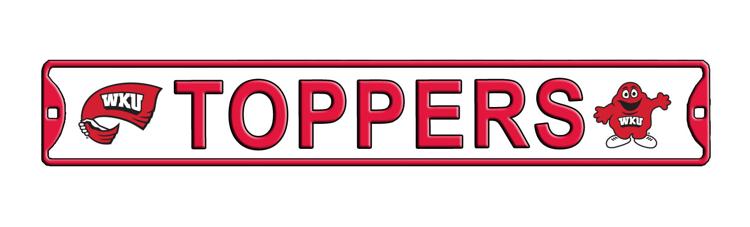 WKU Toppers - Steel Embossed NCAA Mini Street Sign – authenticstreetsigns