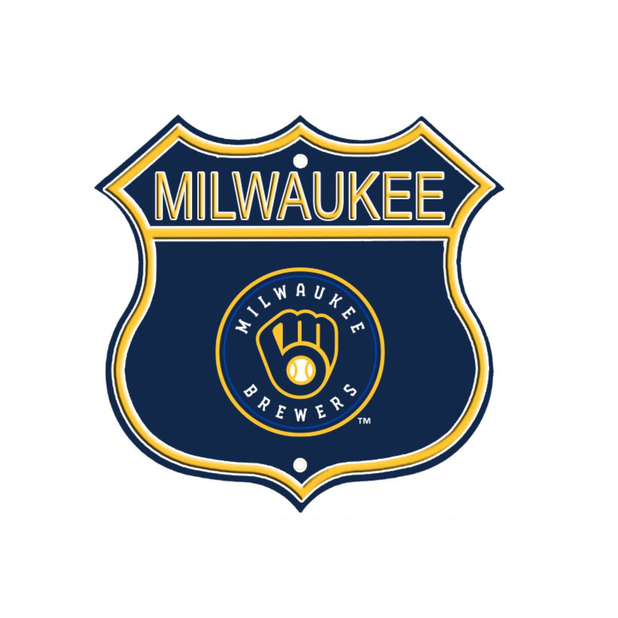 Milwaukee Brewers Embossed Steel Route Sign – authenticstreetsigns