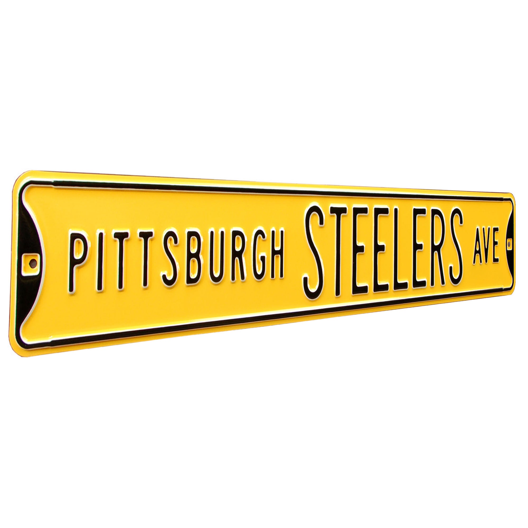 Pittsburgh Steelers - STEELERS AVE - Yellow Embossed Steel Street Sign ...