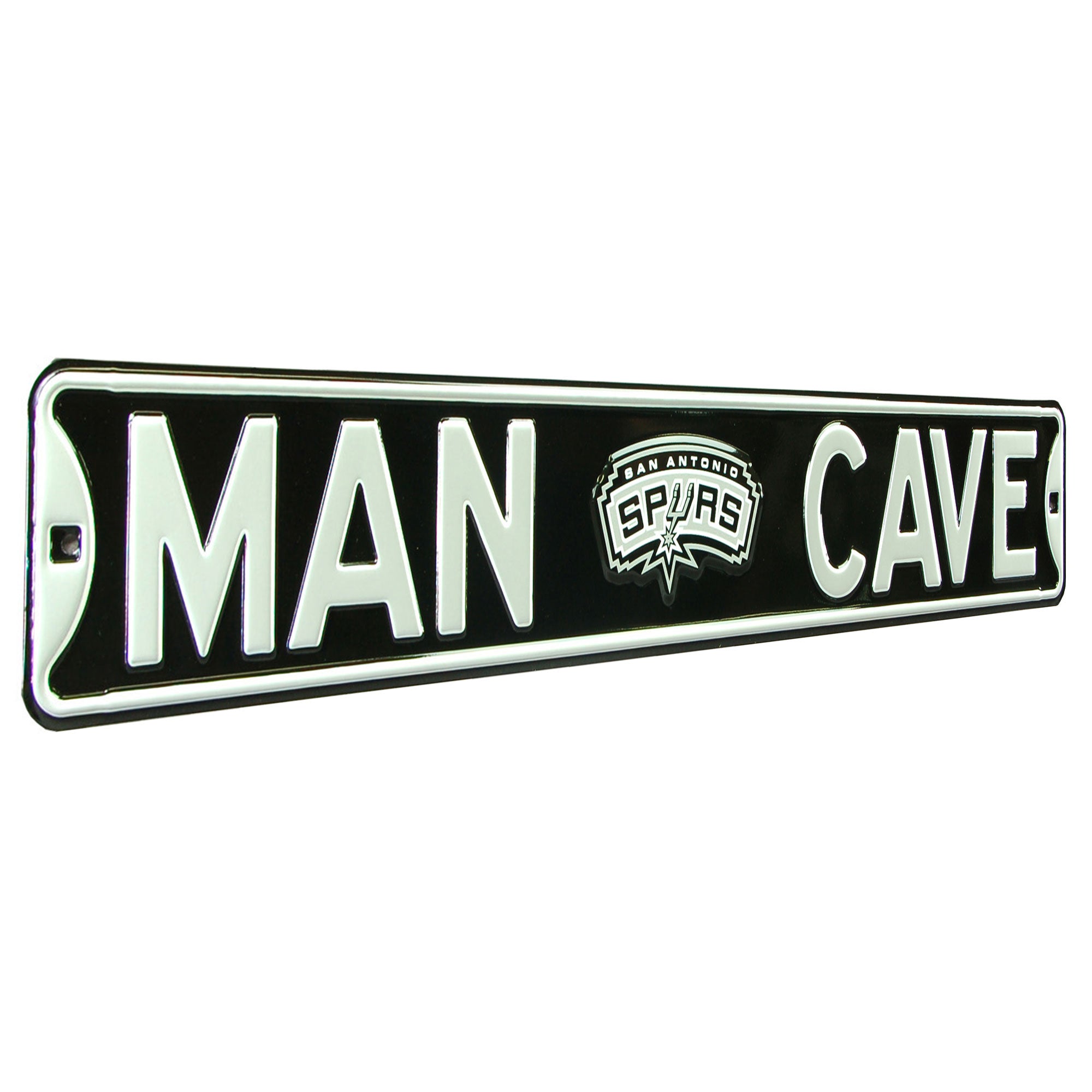 San Antonio Spurs - MAN CAVE - Classic Logo Embossed Steel Street Sign ...
