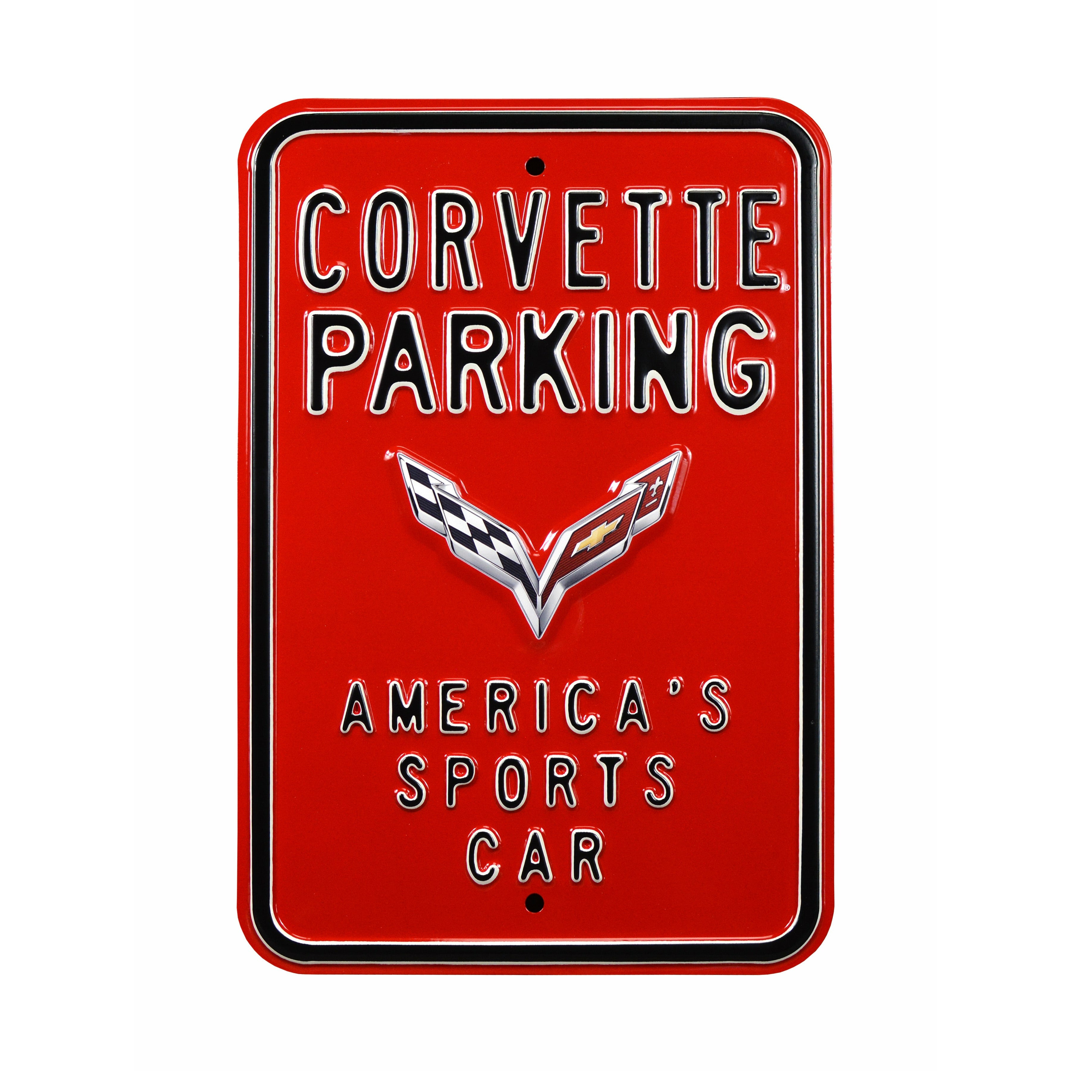 Corvette C7 - Embossed Steel Parking Sign – authenticstreetsigns