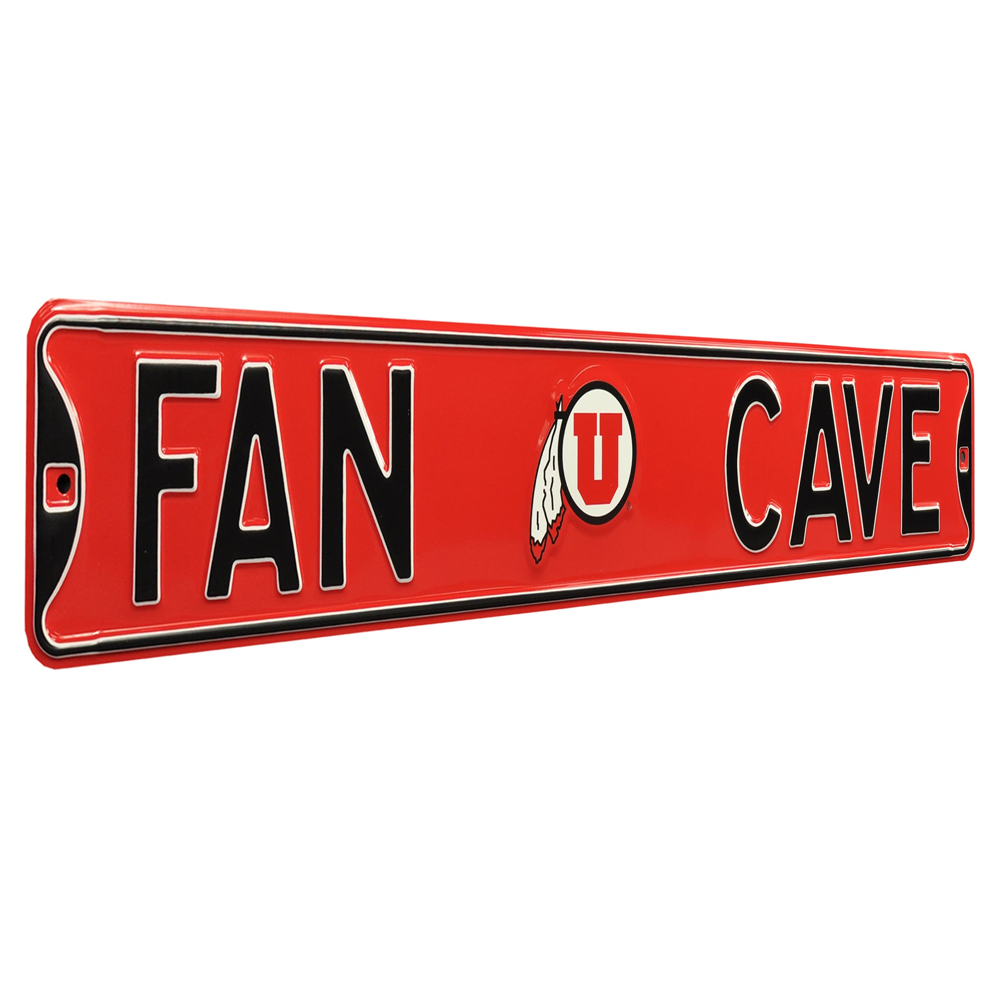 Utah Utes - FAN CAVE - Embossed Steel Street Sign – authenticstreetsigns