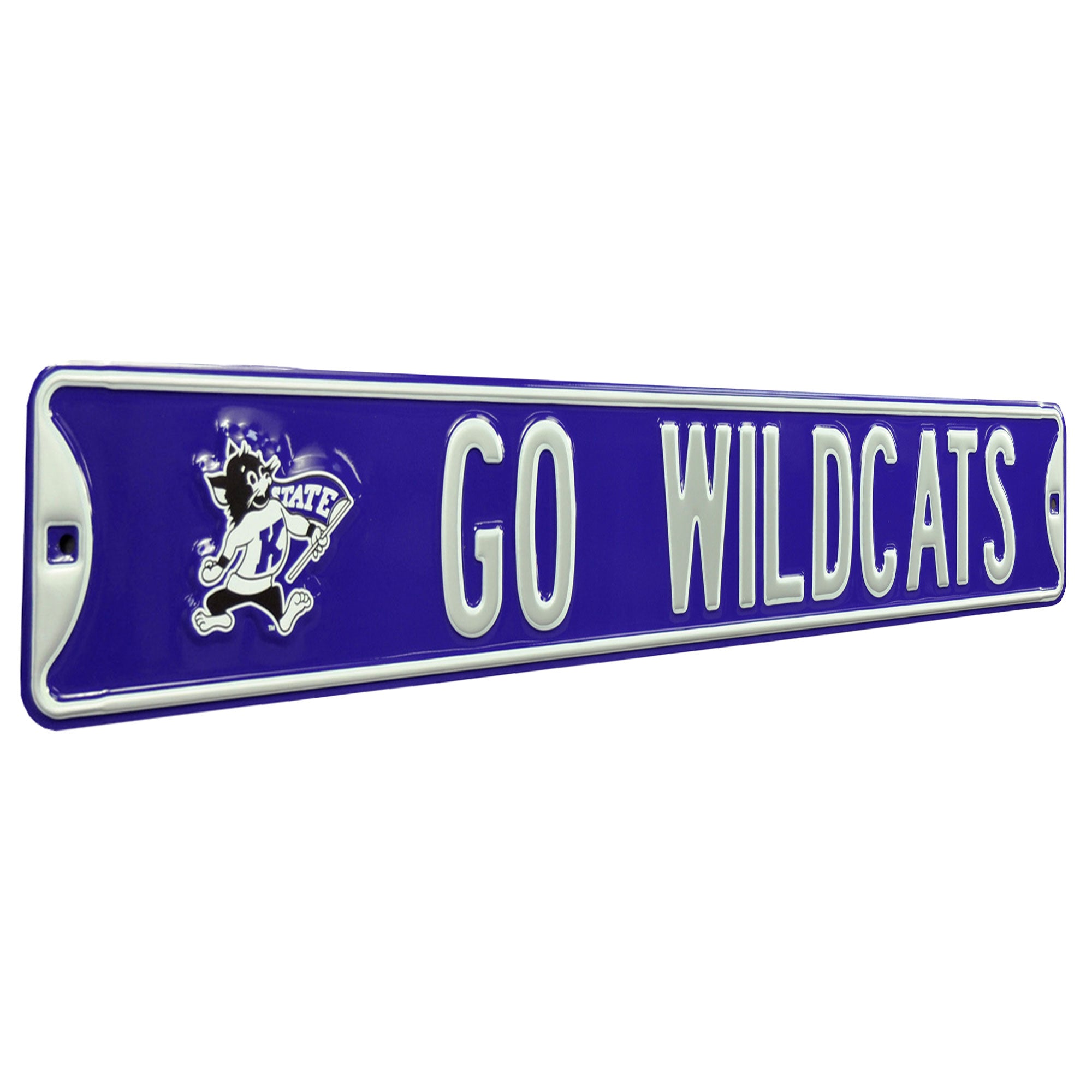 Kansas State Wildcats - GO WILDCATS! - Embossed Steel Street Sign ...
