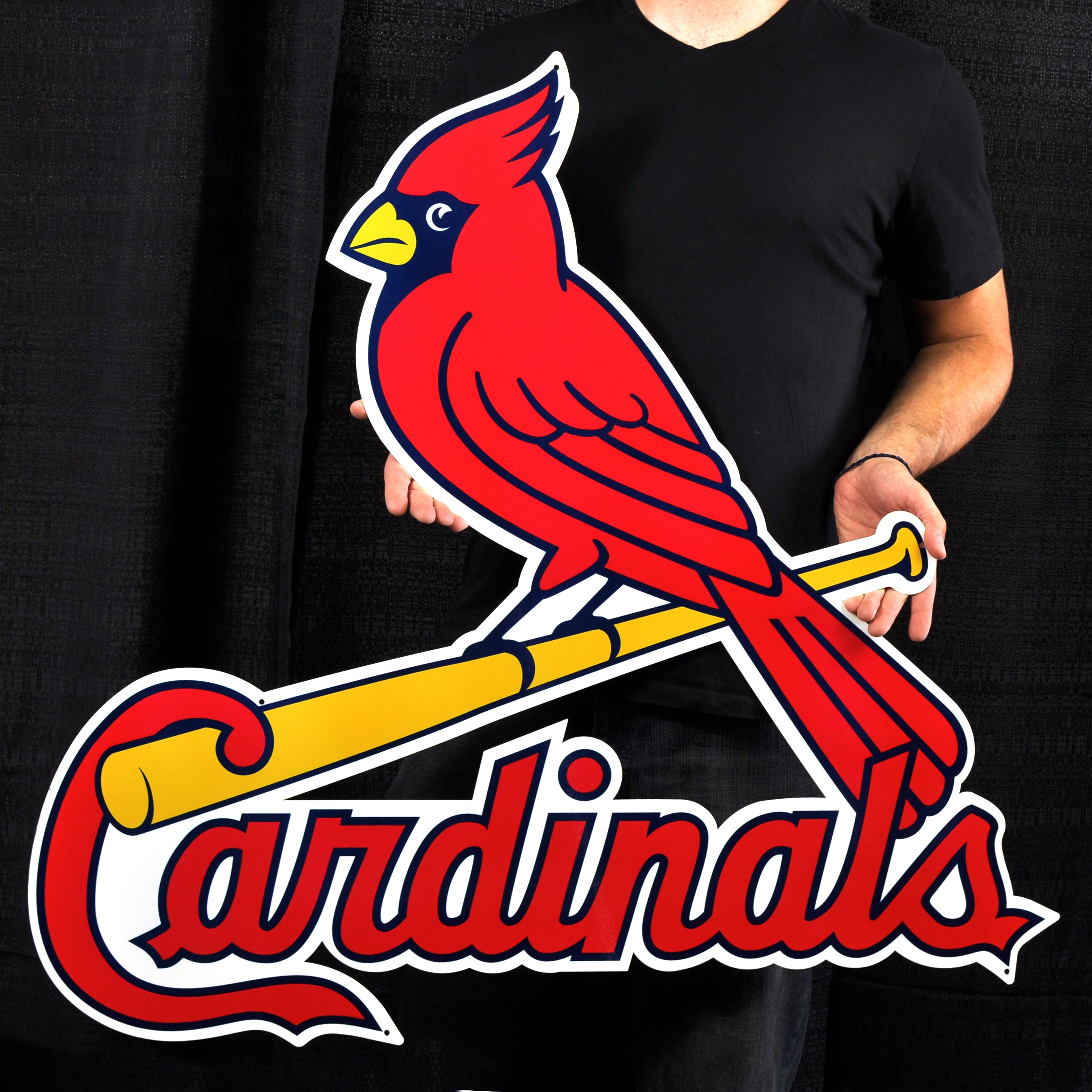 EXTRA LARGE St. Louis Cardinals Bird on Bat STEEL Logo Sign 36'' X 36 ...
